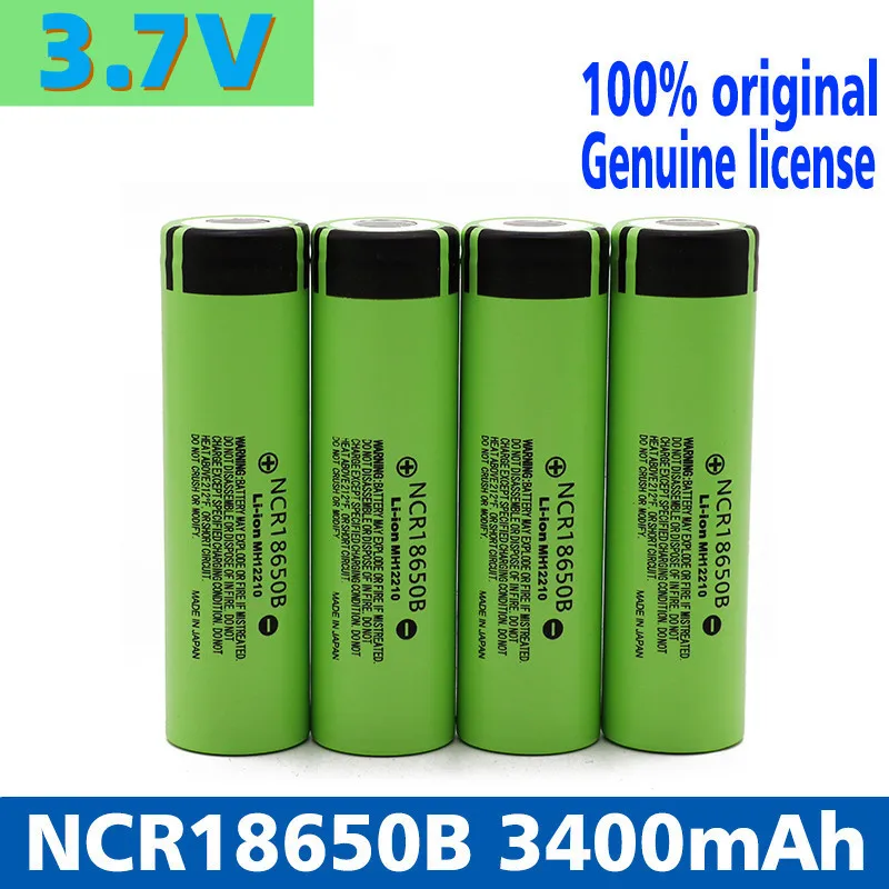 100% Original 18650 bateria NCR18650B 3.7v 3400mah 18650 bateria de lítio recarregável para ...