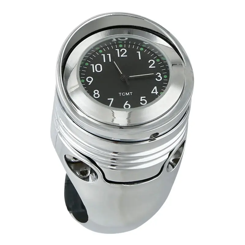 Chrome-Universal-1-1-4-1-25-Motorcycle-Handlebar-Clock-Mount-For-Harley ...