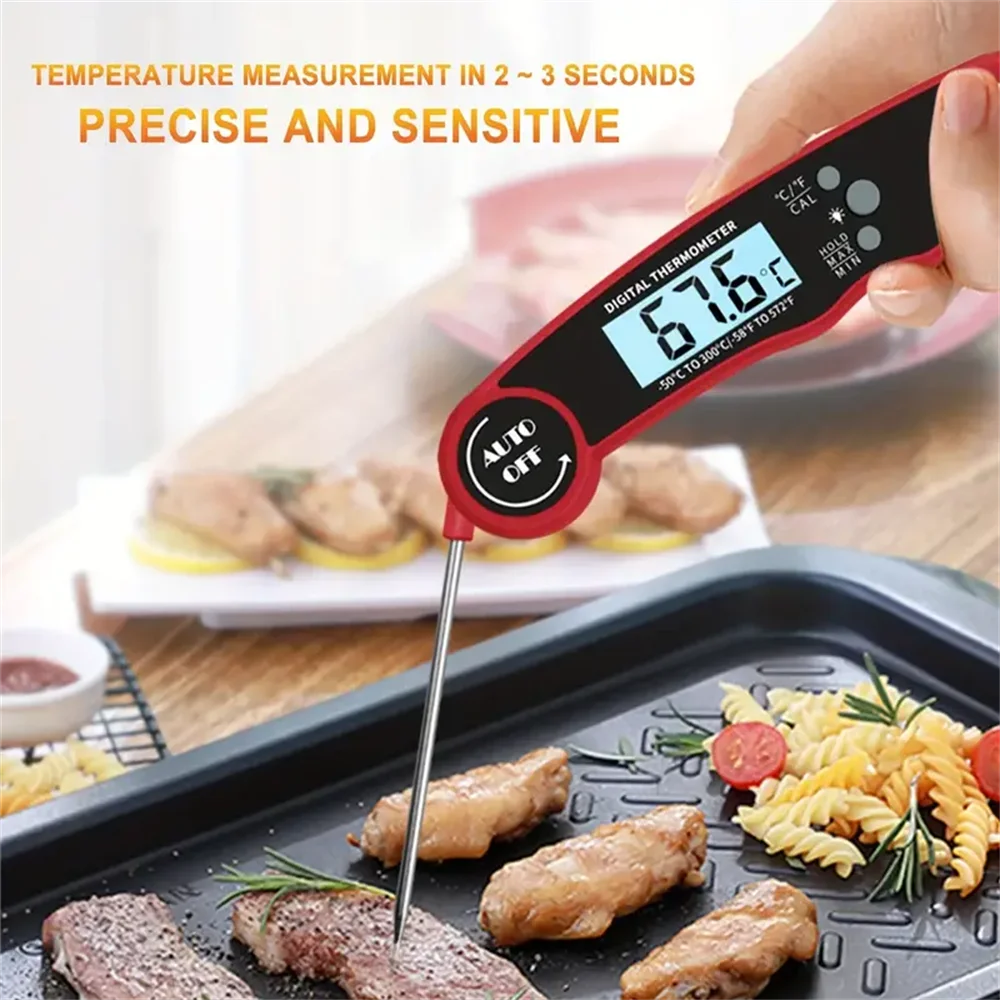 Digital Meat Thermometer Waterproof Kitchen Food Cooking BBQ Grilling ...