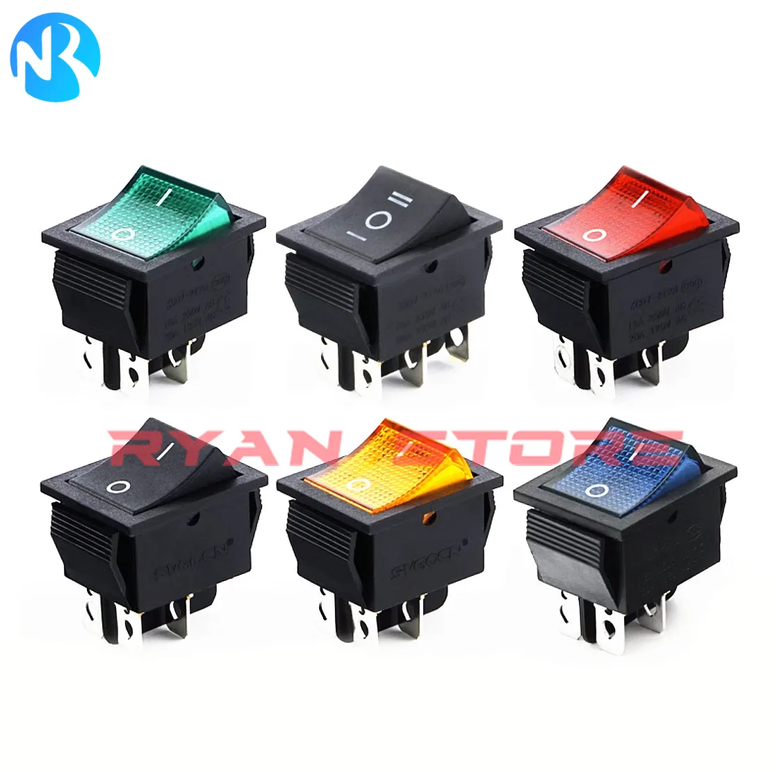5PCS-KCD4-Boat-Type-Small-Warped-Rocker-Button-Switch-Power-4Pin-6Pin ...