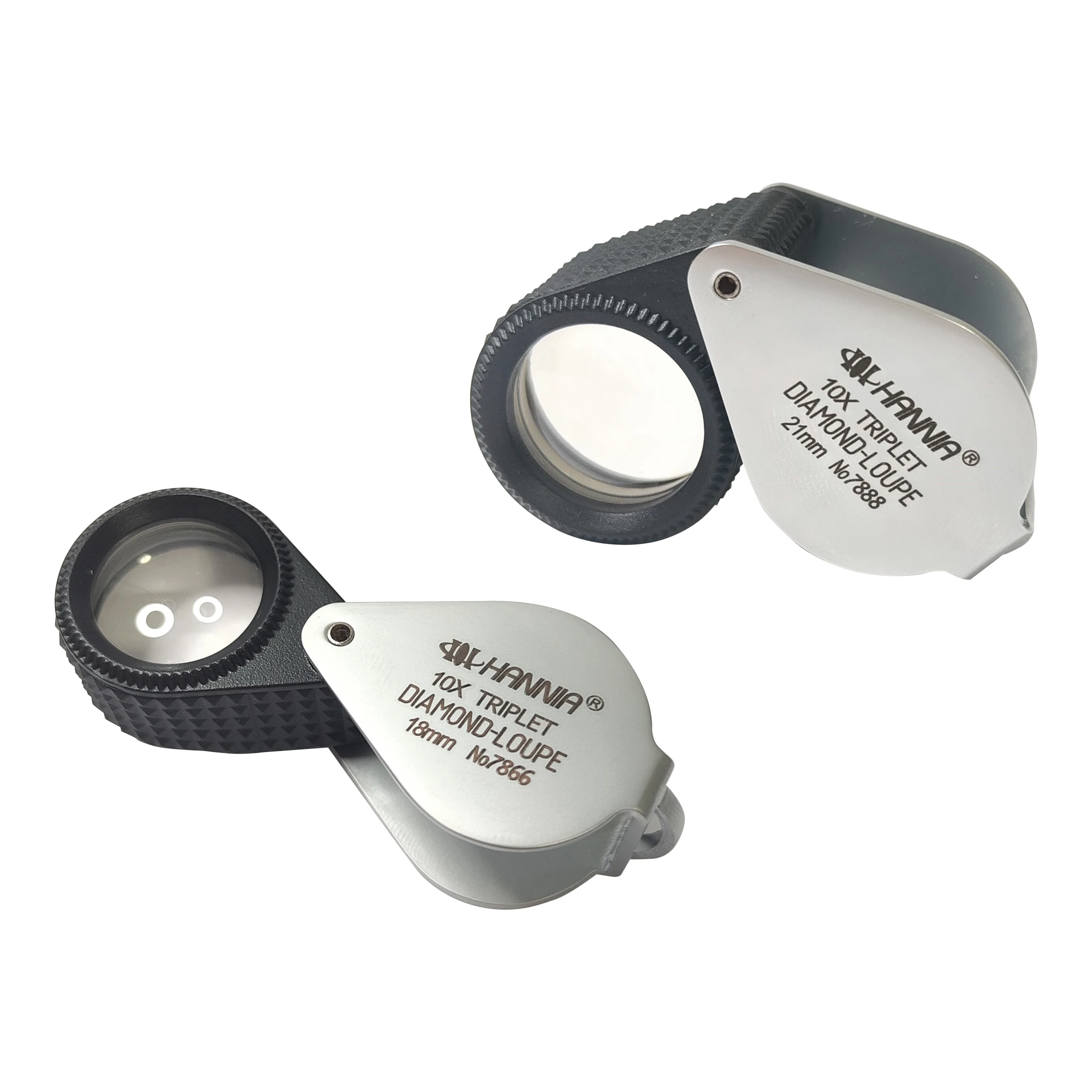 Diamond-Triplet-Loupe-10x-18mm-21mm-Jewelry-Gem-Eye-Handhold-Magnifier ...