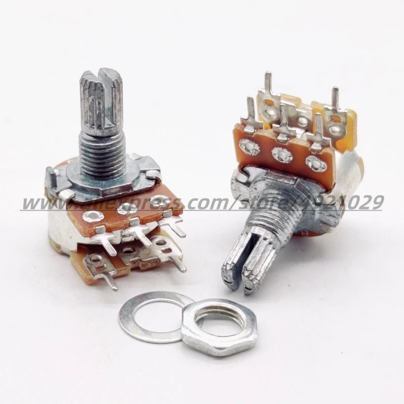 5PCS-WH148-Mono-Potentiometer-5-Pin-With-Switch-B100R-B500R-B1K-B2K-B5K ...