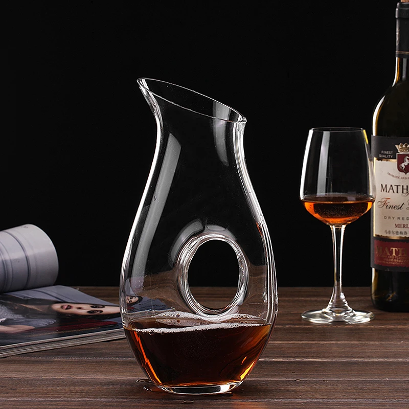 Hollow Circle Wine Decanter - Decant with Elegance lead-Free Crystal ...