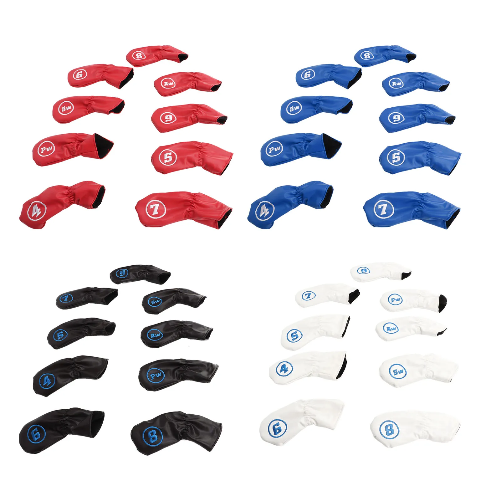 9Pcs Golf Iron Head Covers PU Waterproof Golf Club Headcovers for Right ...