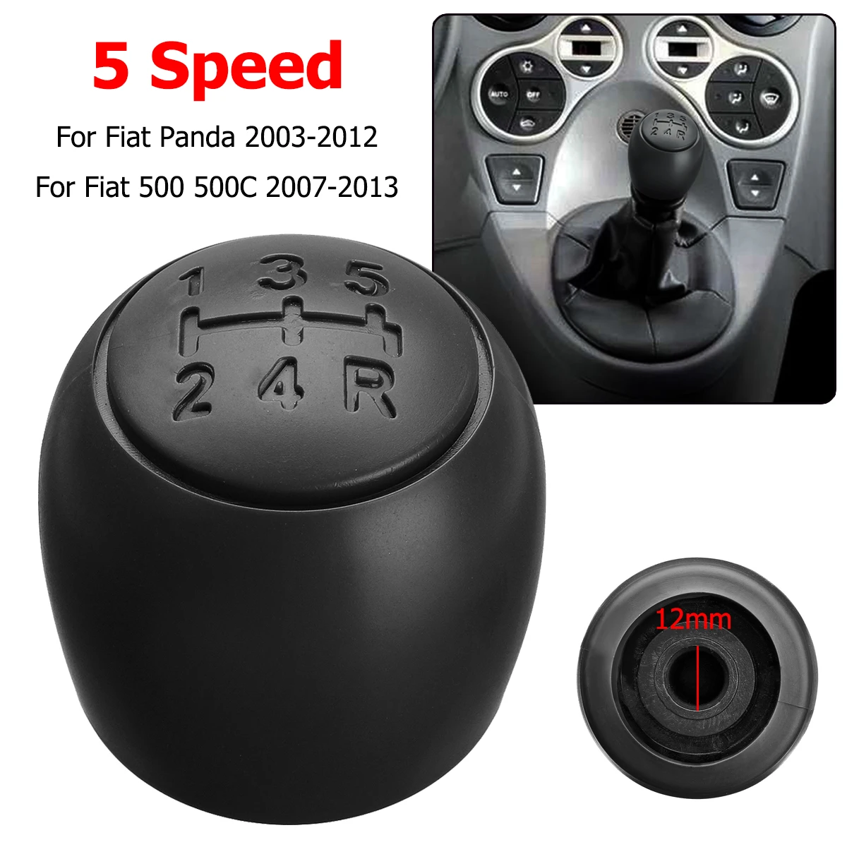 5-Speed-Car-Gear-Shift-Knob-Shifter-Lever-Hand-Ball-Gaiter-Boot-Cover ...