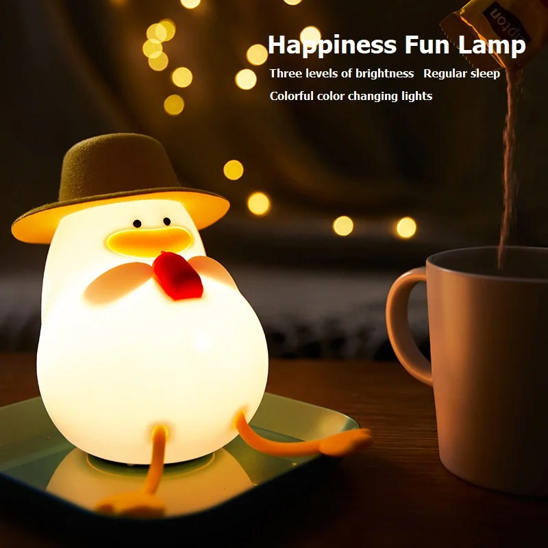 Led-Night-Light-Rechargeable-Silicone-Squishy-Duck-Lamp-Children ...