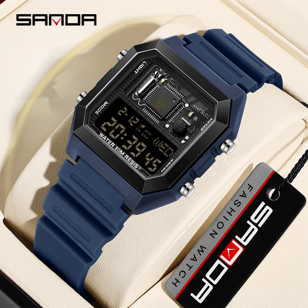 SANDAD Top Brand 6216 Men's Electronic Watch Alarm Clock Men's ...