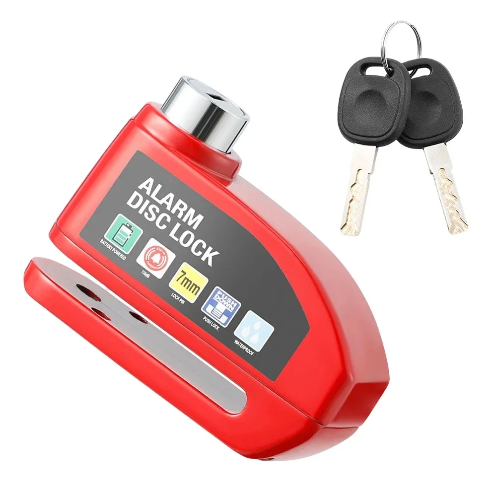Motorcycle Alarm Lock Wheel Disc Brake with Key Motorbike Scooter ...