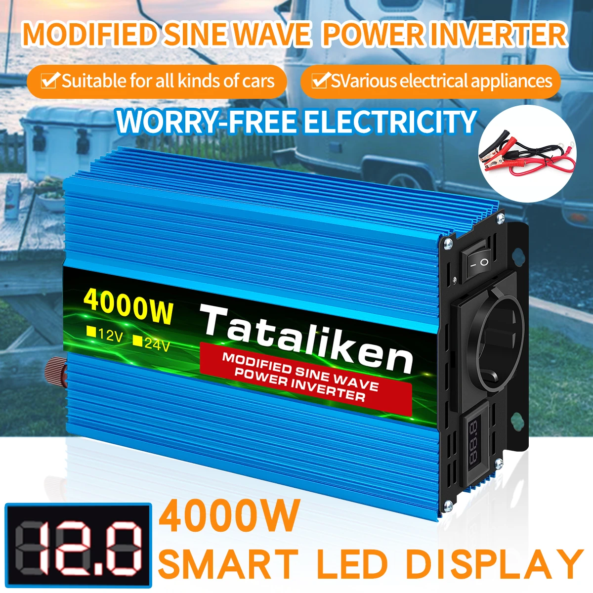 Eu 600w 1500w Modified Sine Wave Inverter Ac 12v 220v 50hz High Power ...