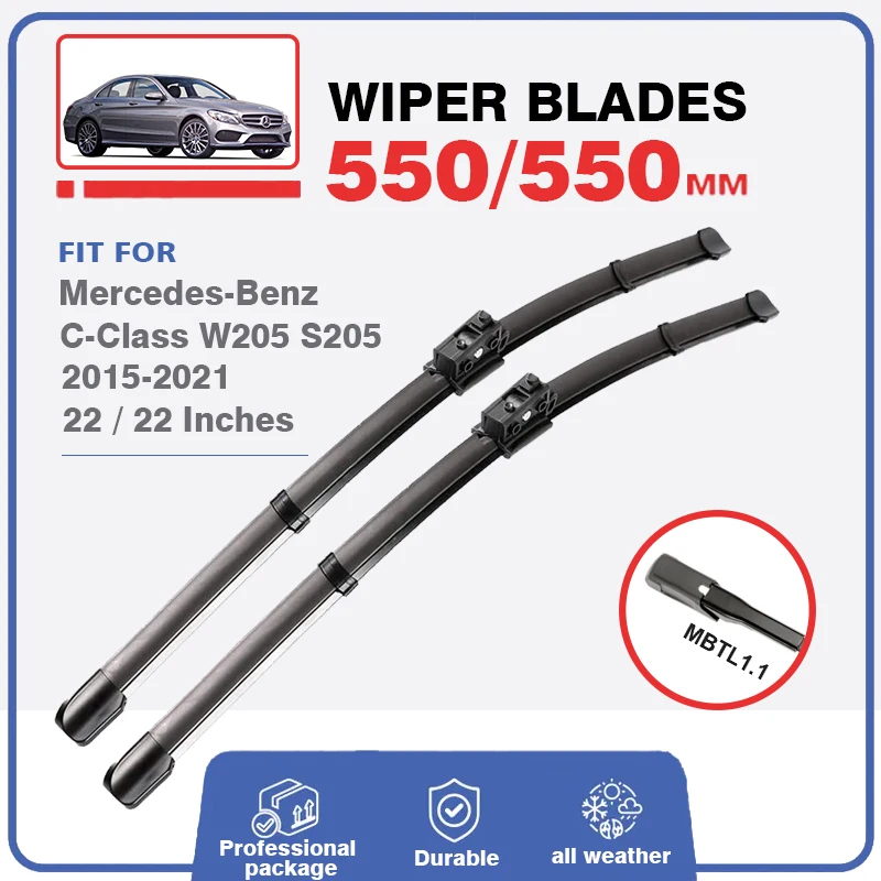 Wiper-Blades-For-Mercedes-Benz-C-Class-W205-S205-2015-2021-Windshield ...