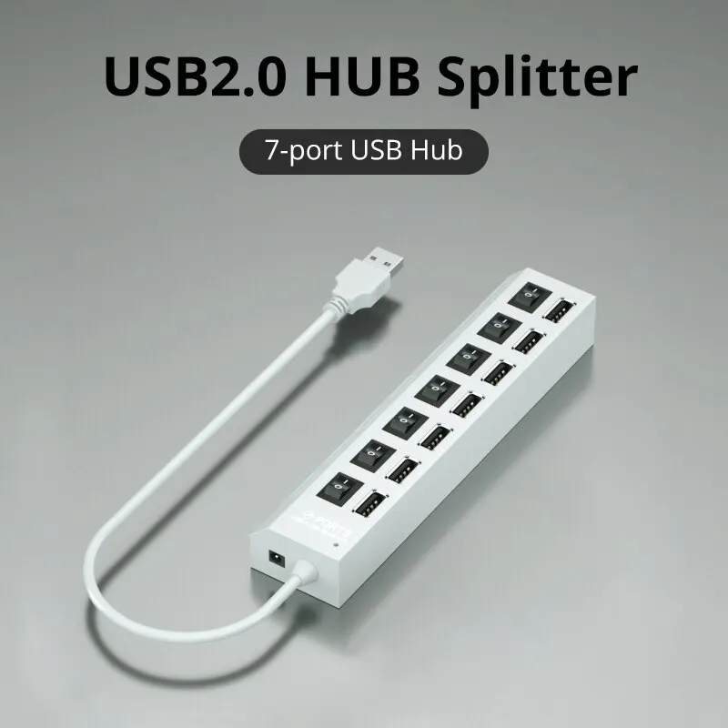 스위치 확장 허브 7 포트 USB2.0 허브 컴퓨터 USB 확장 허브, 원 드래그 7 USB2.0 분배기 PC 노트북 데스크탑| | - AliExpress