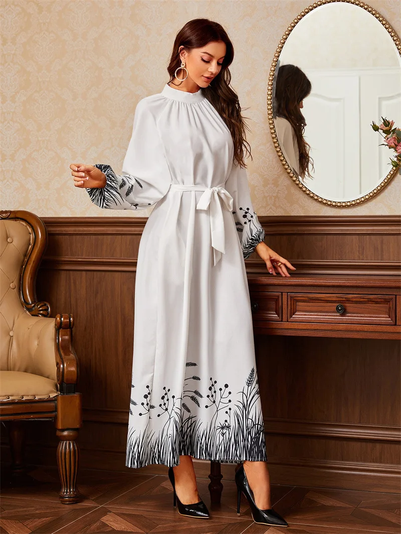 Long-Dress-for-RamadanTurkiye-Middle-East-Islamic-Dubai-Arab-Robe-White ...