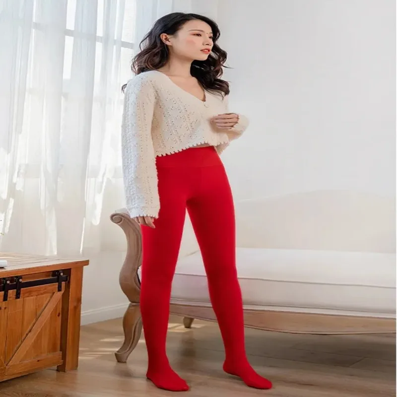 2023 Women Winter Thickened Red Velvet Pantyhose New Wedding Big ...