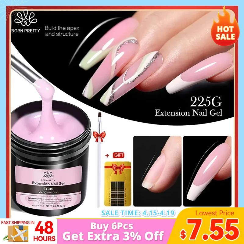 BORN-PRETTY-225g-Nail-Extension-Gel-Jelly-White-Pink-Clear-Gel-Nail ...