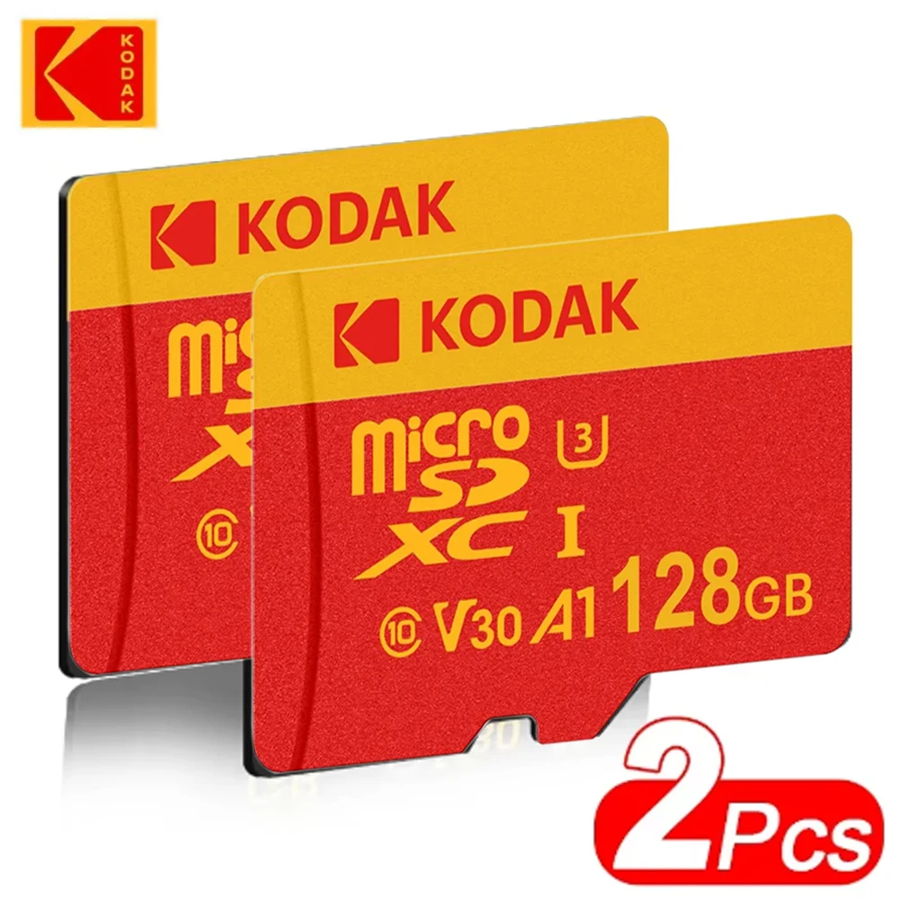 2Pcs-128GB-KODAK-Original-MicroSD-Card-Red-Memory-Card-Class10-U3-4K ...