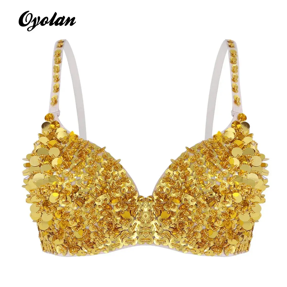 Womens-Belly-Dancing-Bustier-Bra-Fashion-Sparkle-Glittering-Sequins ...