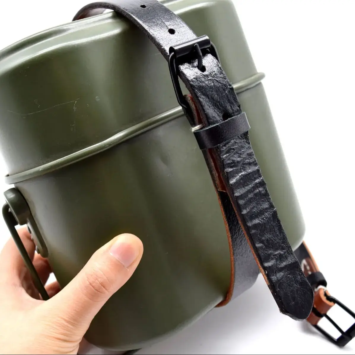German Army Field M31 Mess Tin Sling Canteen Leather Carry Straps ...