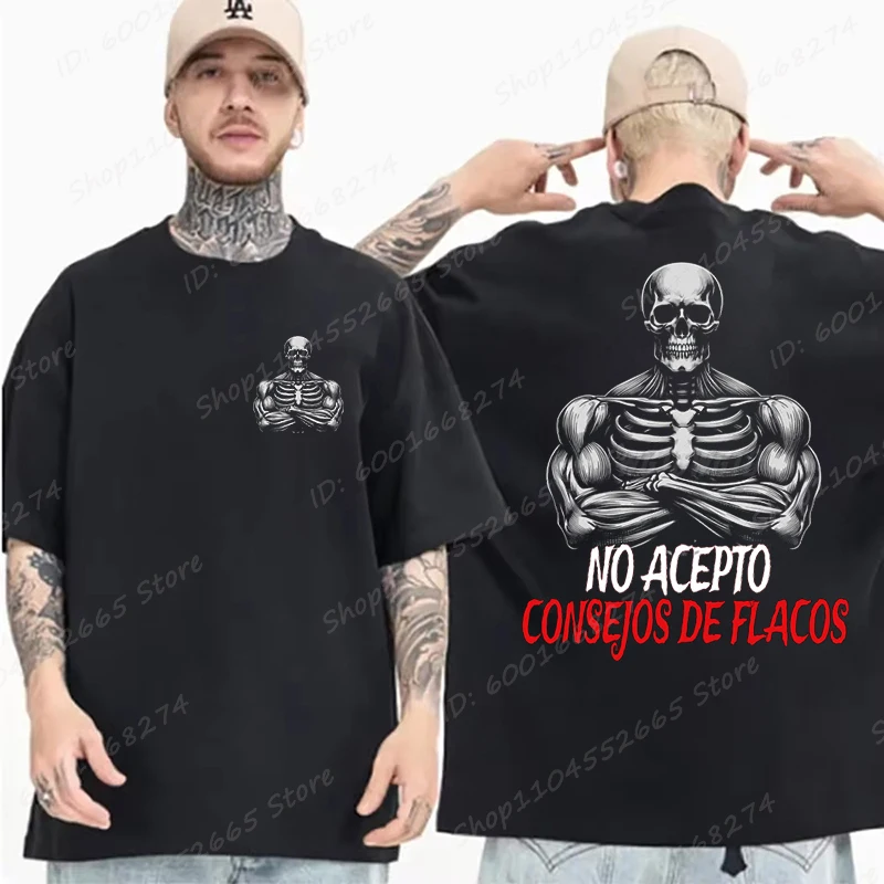 Skeleton Calacas Chidas Gym Print T-Shirts For Men Summer Short Sleeve ...