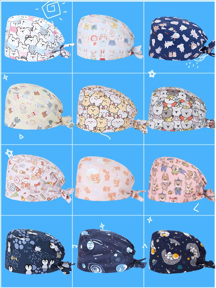 New-Thick-Cotton-Medical-Scrub-Caps-Surgical-Hats-Nursing-Caps ...