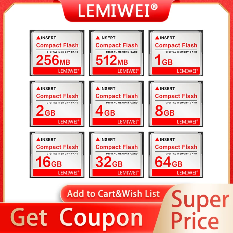 Compact-Flash-Card-64GB-32GB-16GB-CF-Card-256MB-512MB-1GB-2GB-4GB-8GB ...