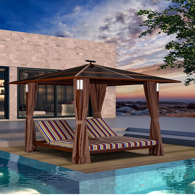 Outdoor-Bed-Courtyard-Balcony-Villa-Lounge-Chair-Hotel-Club-Swimming ...