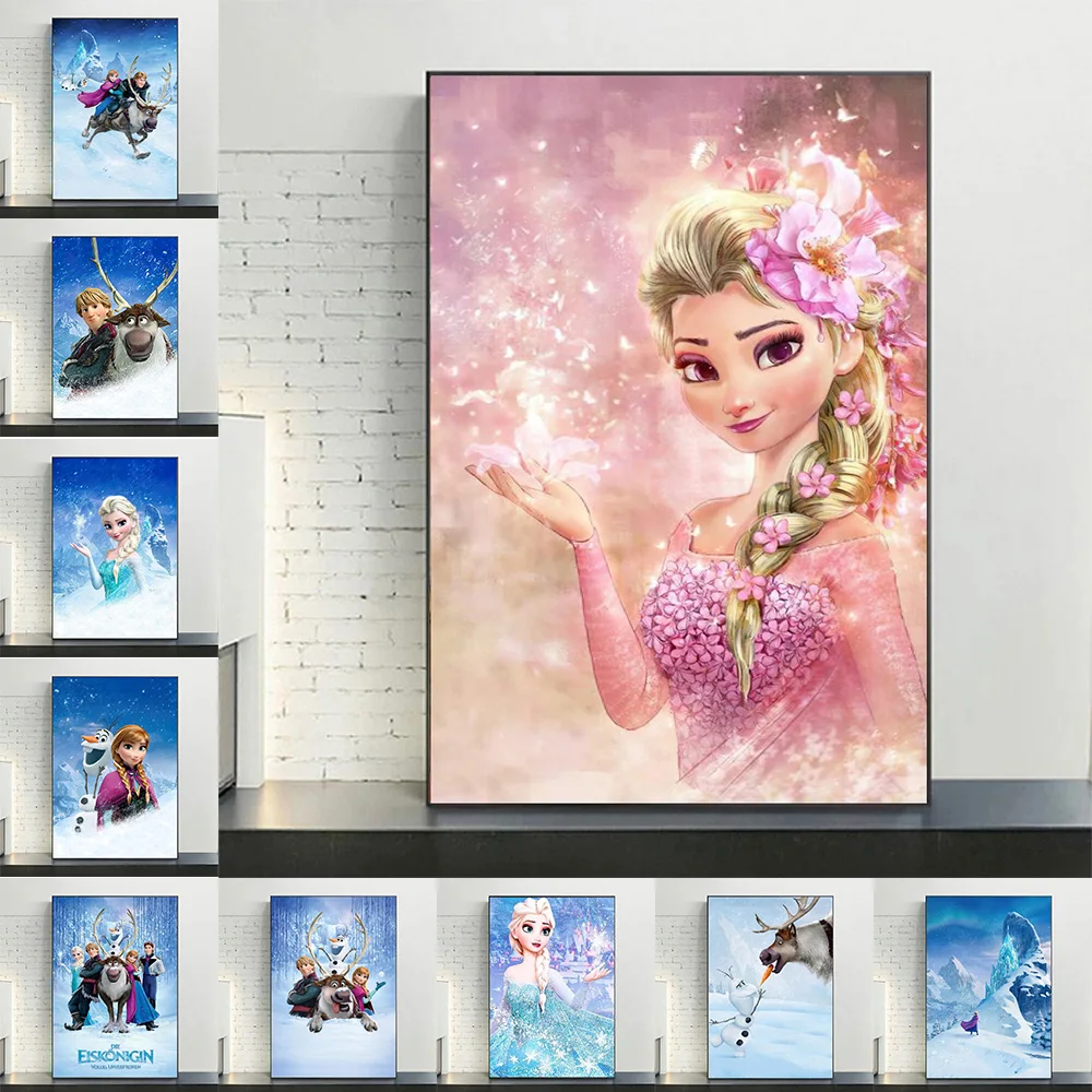 MINISO-Disney-Frozen-Home-Living-Room-Bedroom-Art-Posters-Anna-and-Elsa ...