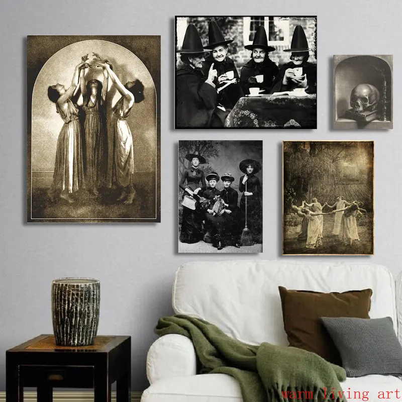 Vintage-Witch-Art-Print-Antique-Witches-Ritual-Circle-Dance-Photo ...