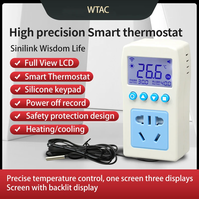 WIFI Remote Thermostat Switch Temperature Controller Digital Display ...