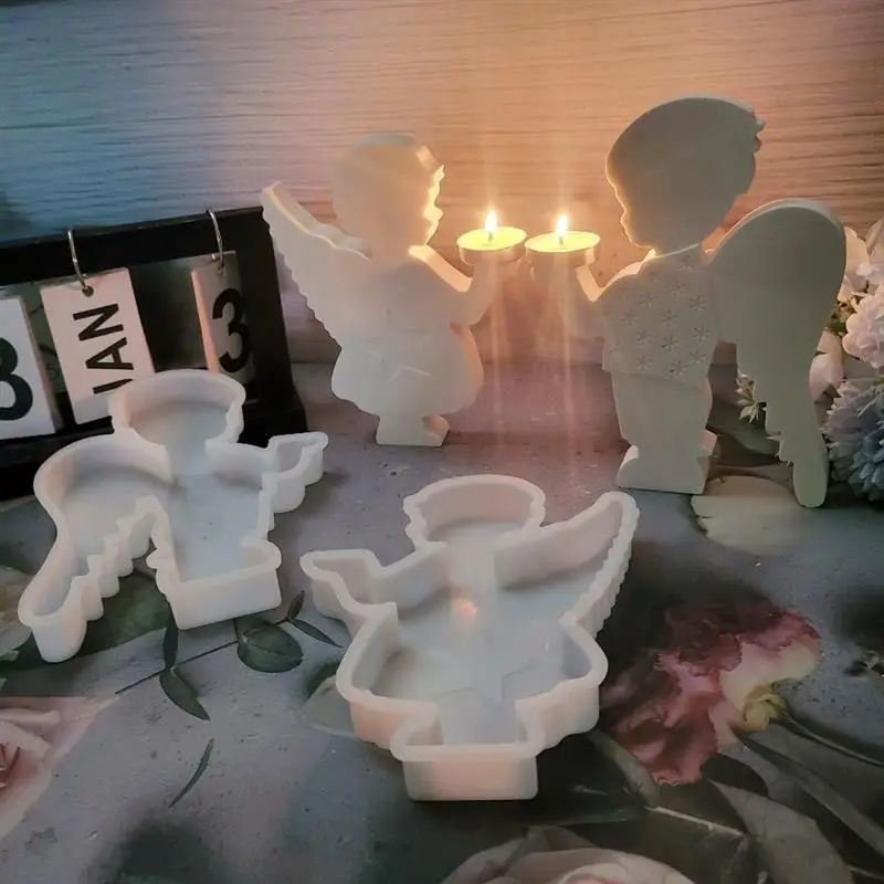 DIY-estrella-ngel-pareja-sosteniendo-vela-decoraci-n-cemento-molde-de ...