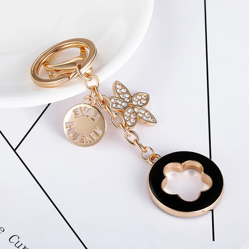 Wholesale-Price-Fashion-Five-Leaf-Keychains-Creative-Key-Chain-Metal ...