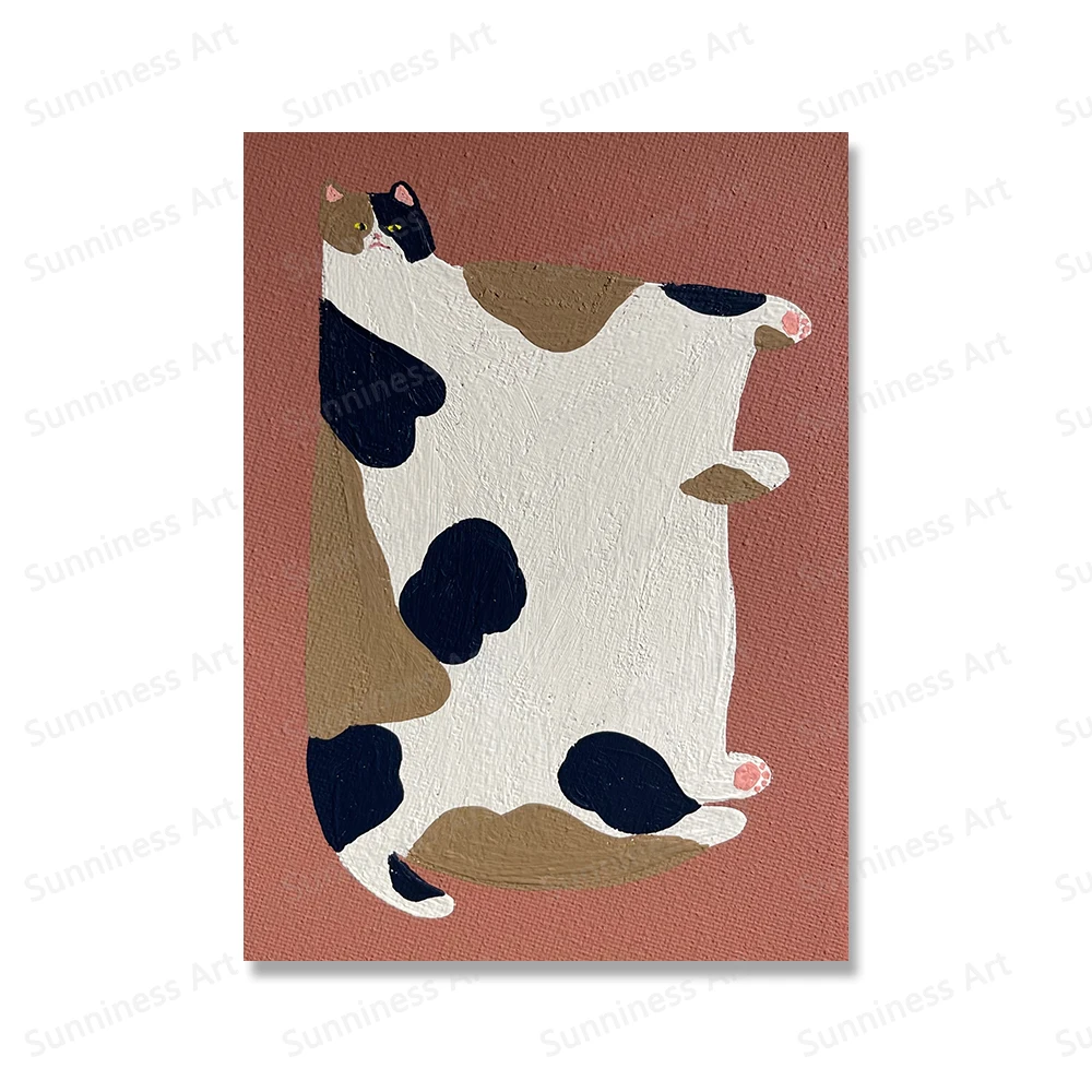 Funny American Fat Cat Art Posters Cute Pet Canvas Painting Prints Mod ...