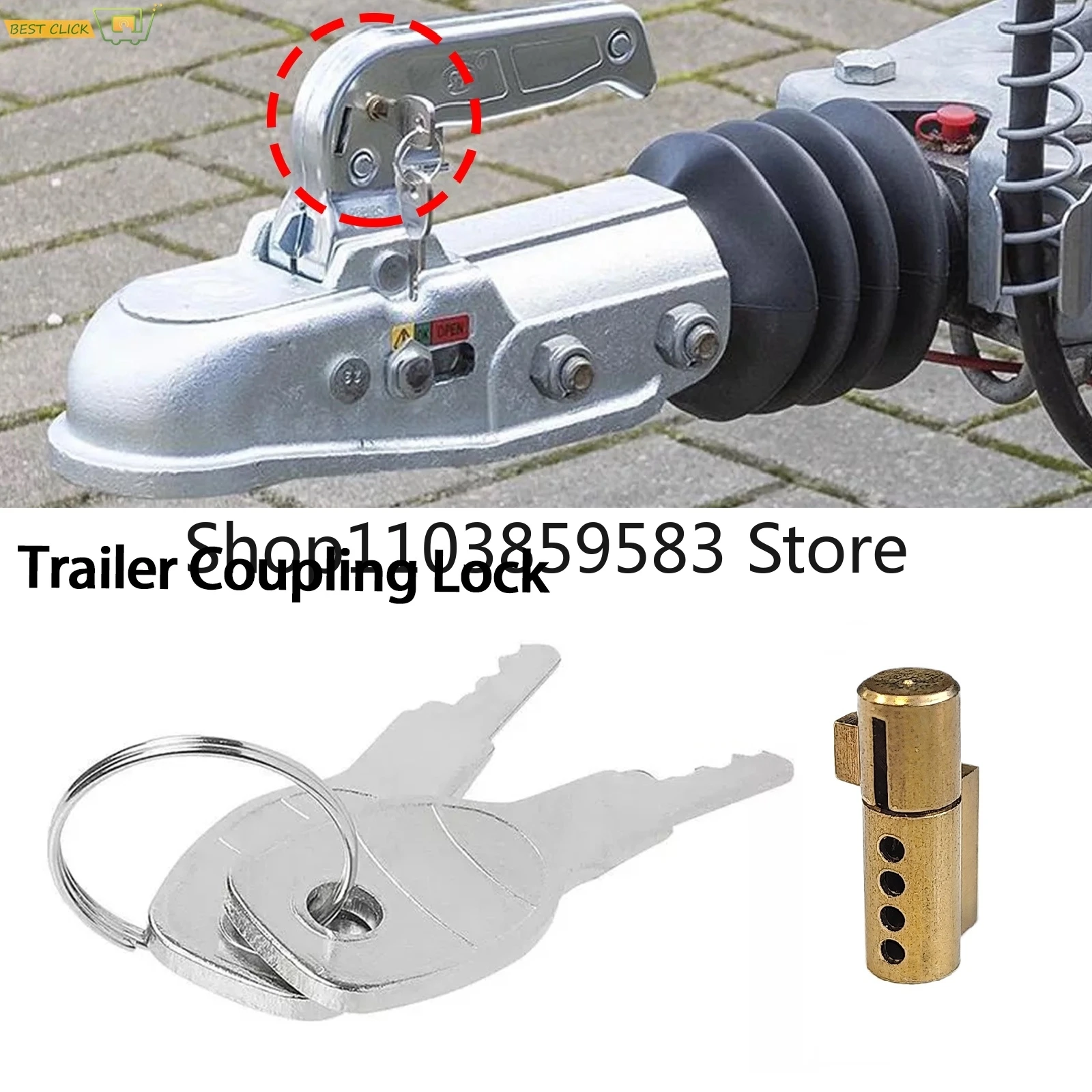 1PC Anti-Theft Trailer Coupling Hitch Lock Insertable Security for ...