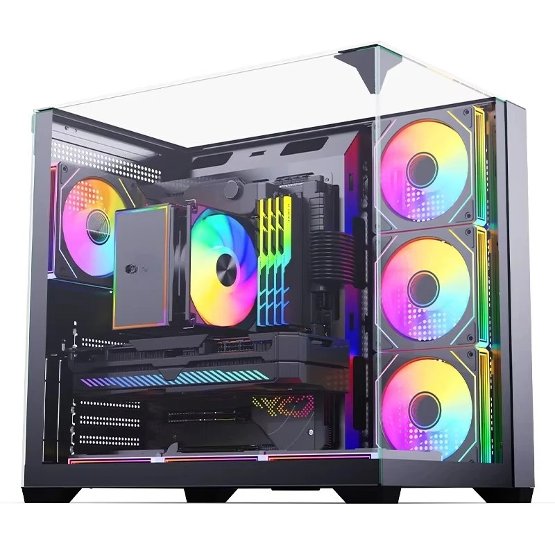 CS015PRO 3 SIDE Glass 7Fans ATX PC Case Motherboard Light-emitting ...