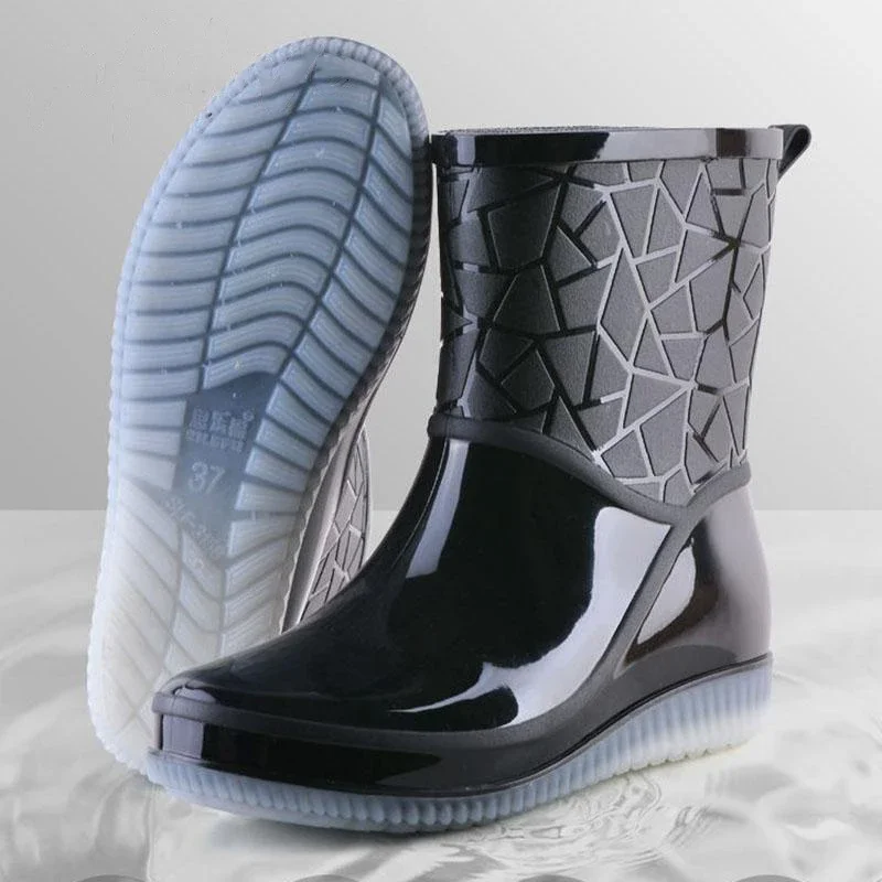 Rain-Boots-Women-Waterproof-Kitchen-Car-Wash-Work-Non-slip-Mid-Calf ...