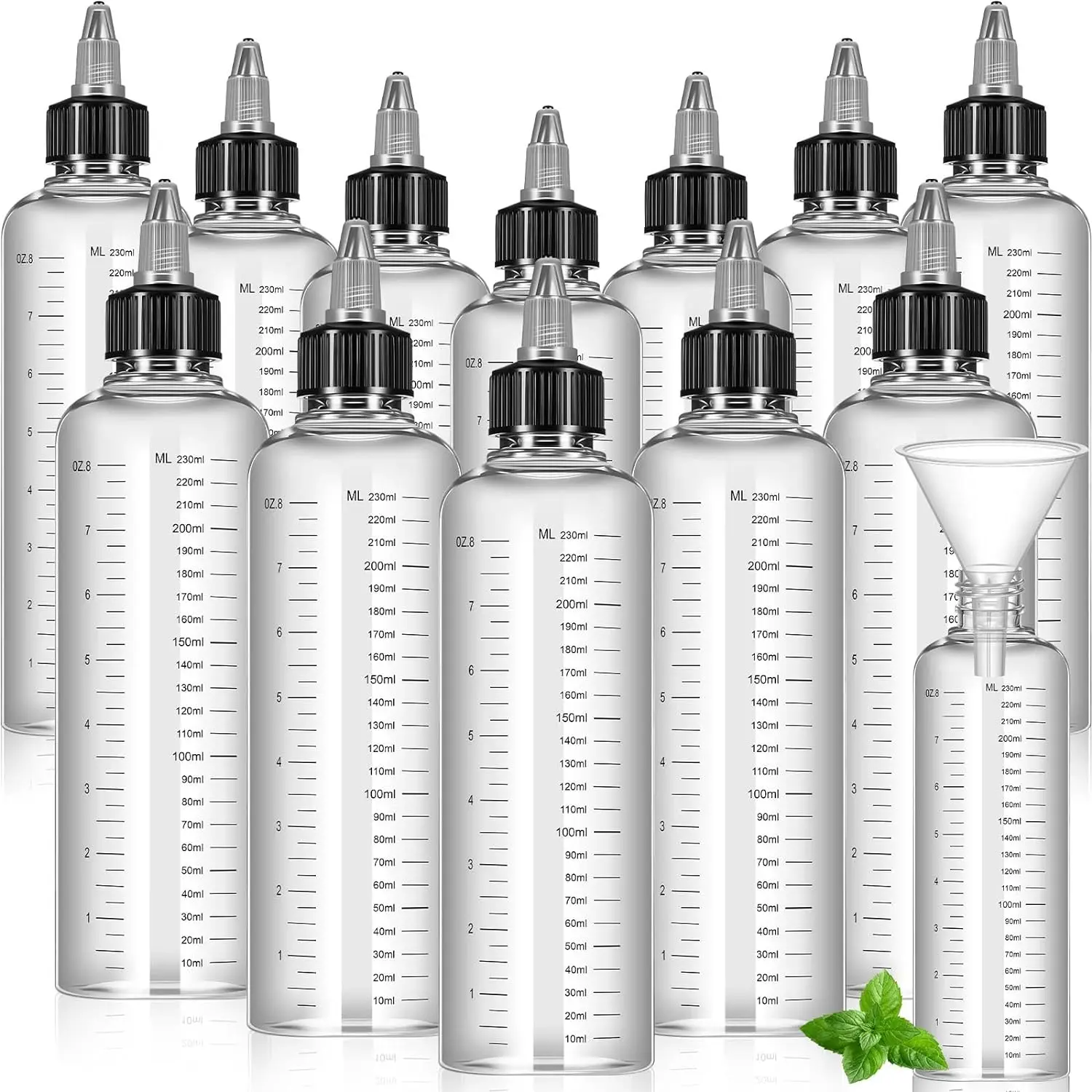 5Pcs 30/50/100/250ML Graduated Plastic Squeeze Bottles Dispensing ...