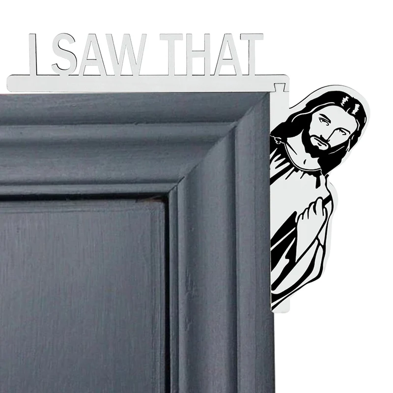 Creative-Home-Decoration-Wooden-I-Saw-That-Jesus-Sign-Funny-Jesus-Door ...