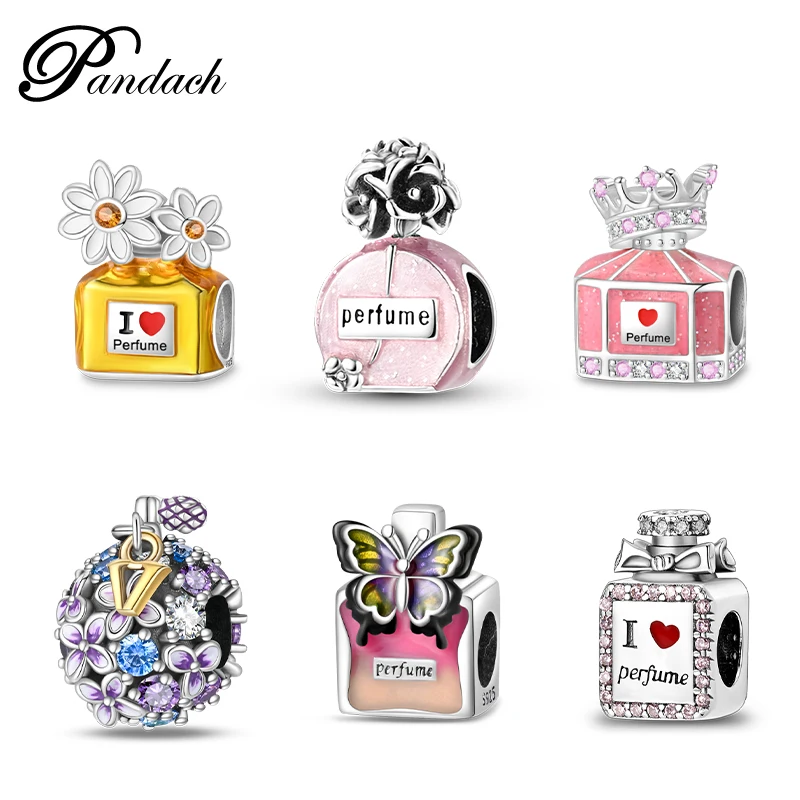 925 Sterling Silver Exquisite Pink Flower Butterfly Crown Perfume ...