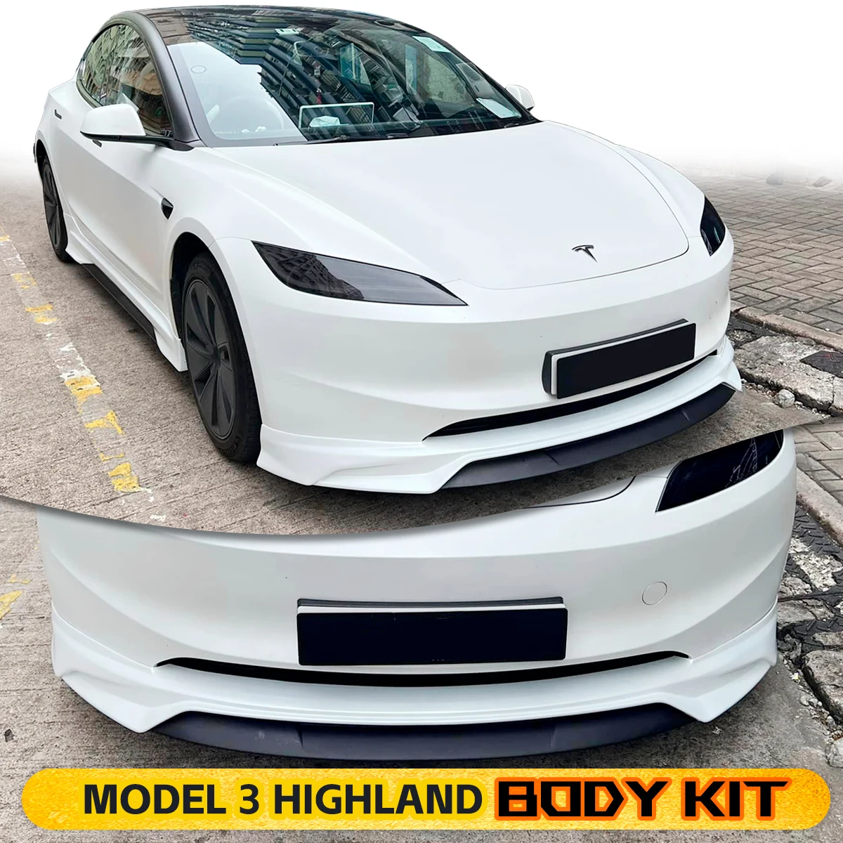 For-2024-Tesla-Model-3-Highland-Body-Kit-Rear-Diffuser-Spoiler-Front ...