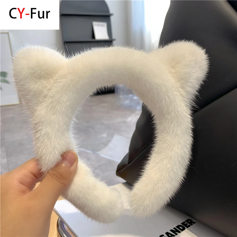 2024-Hot-Sale-Four-Seasons-Real-Mink-Fur-Hair-Bands-For-Women-Luxury ...