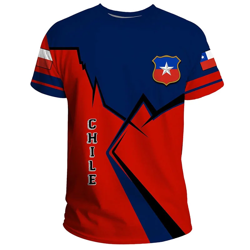 Summer-New-3D-National-Flag-Of-Chile-Print-T-Shirt-Chile-Emblem-Graphic ...