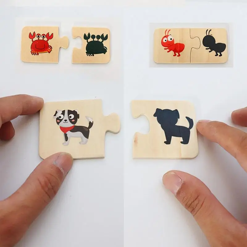 Montessori Wooden Toys Find Shadow Pairing Games Puzzle Learning ...