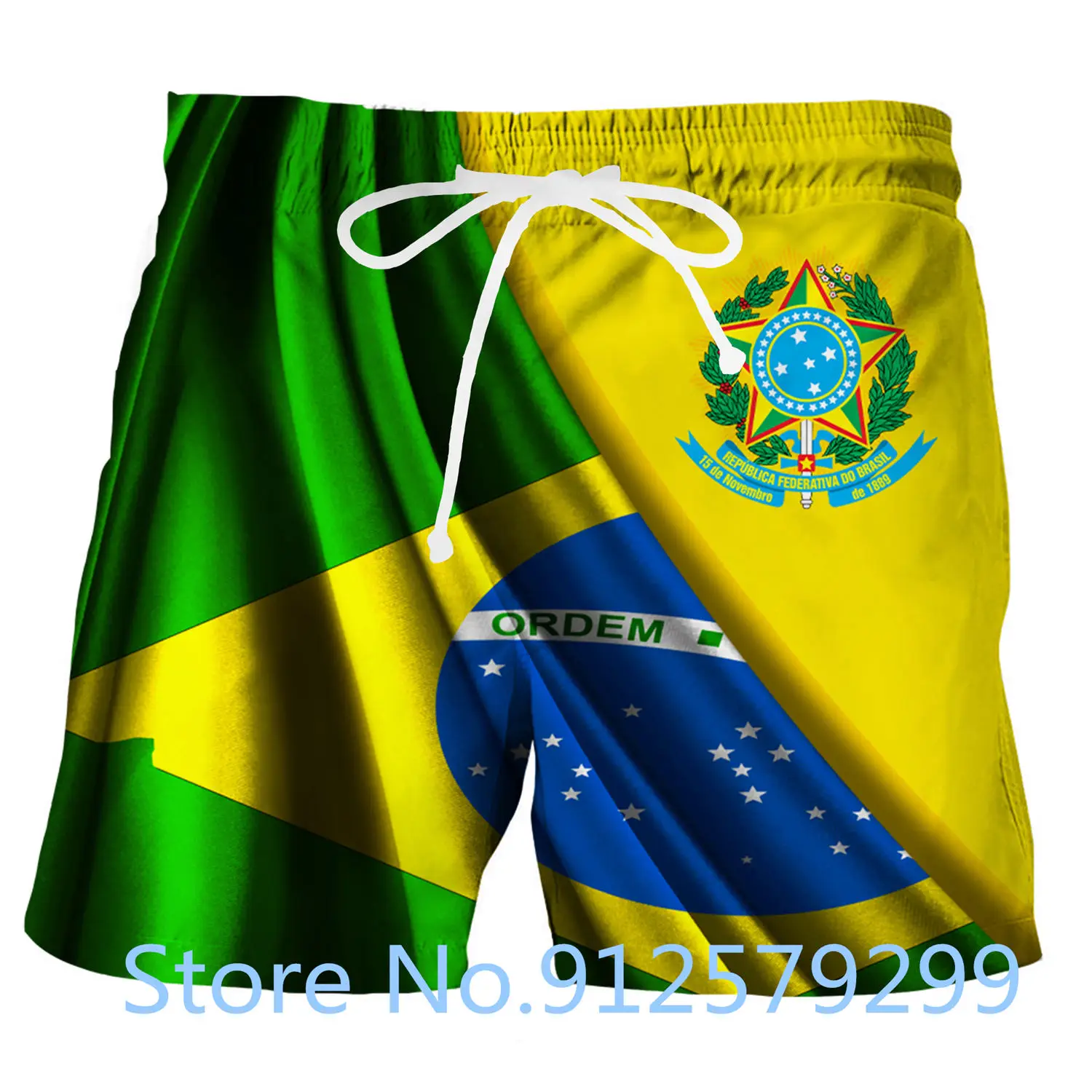 Shorts Men 3D Brazil Flag Printed Shorts Casual Running Basketball ...