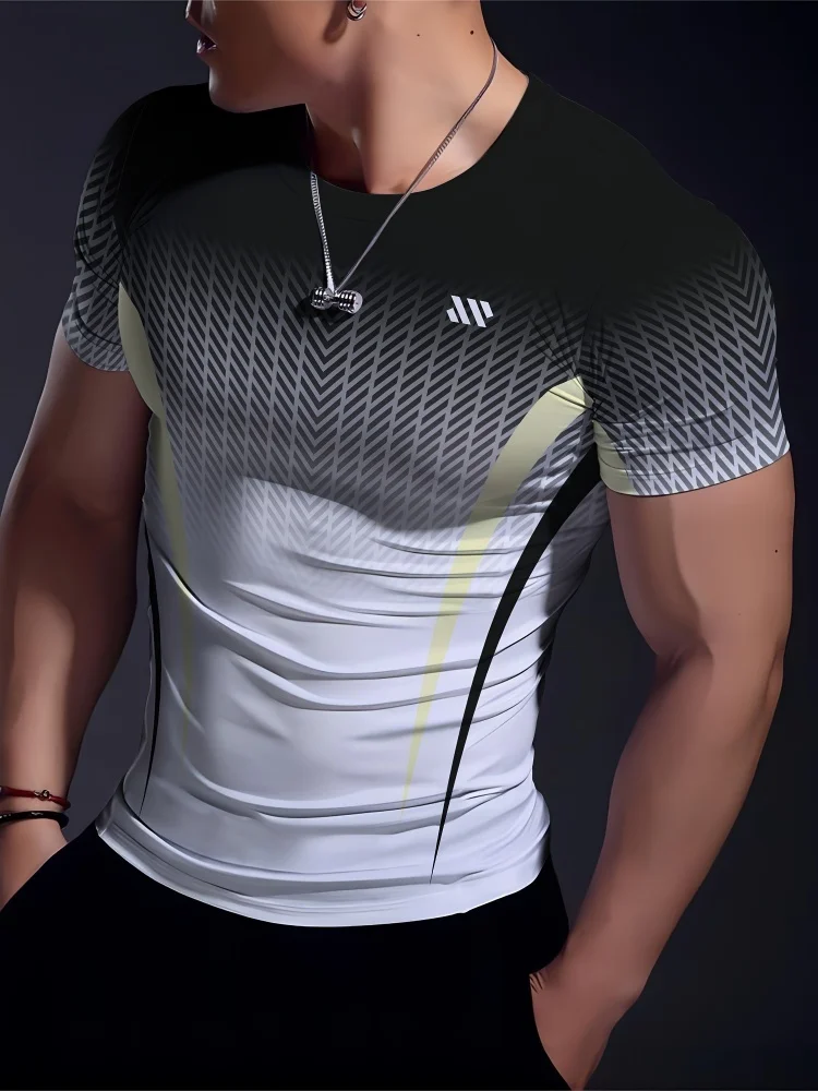 2025 Fitness Workout Men's Training T-shirt Summer Outdoor Loose And ...