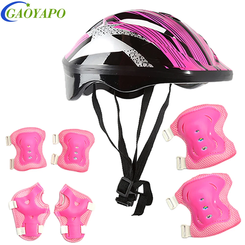 7Pcs-Set-Roller-Skating-Kids-Safety-Helmet-Knee-Elbow-Pad-Sets-Children ...