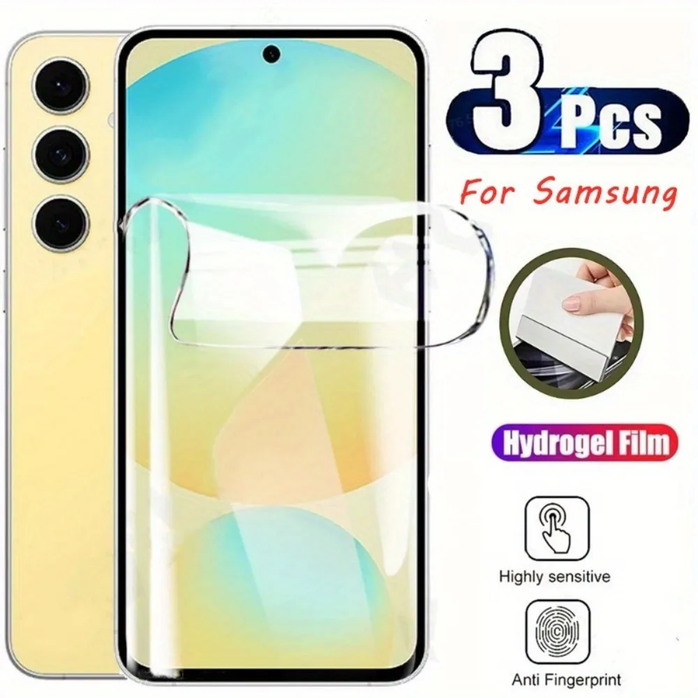 3Pcs-HD-Clear-Hydrogel-Screen-Protector-For-SamSung-For-Galaxy-S24-FE ...