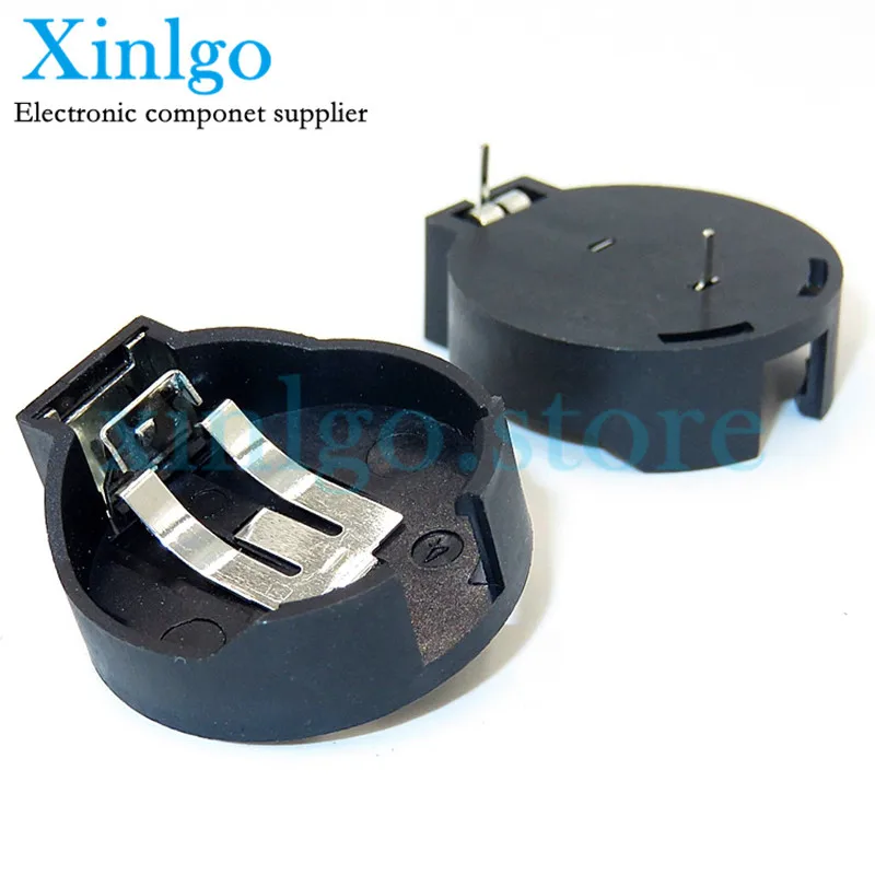 5PCS/LOT CR2450 2450 BS-2450-1 LIR2450 ML2450 Coin Cell Button Battery Socket Holder Case 2 Pins ...