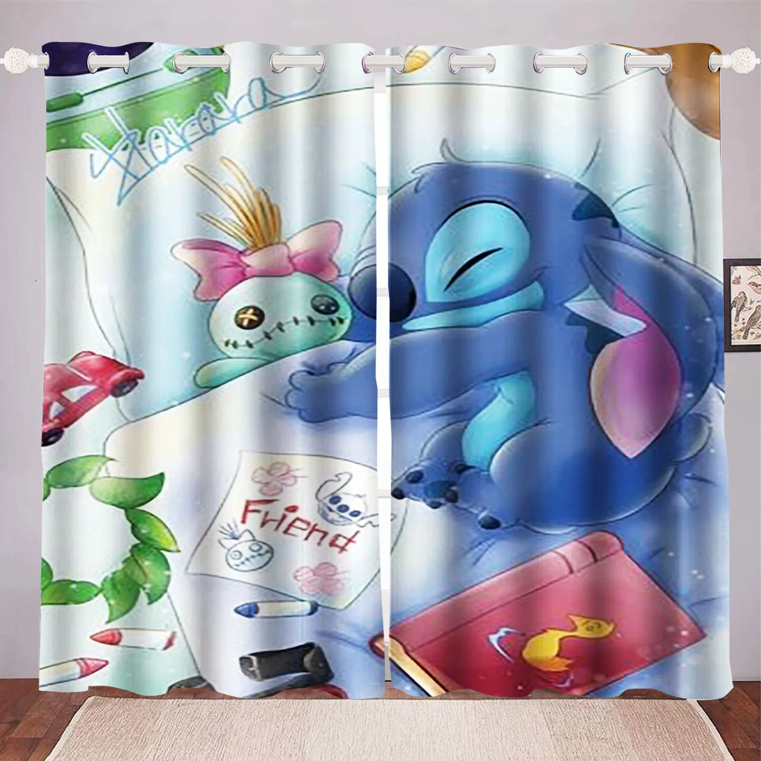 Stitch-Printed-Curtains-For-Living-Room-Bedroom-Blackout-Curtains-1pc ...