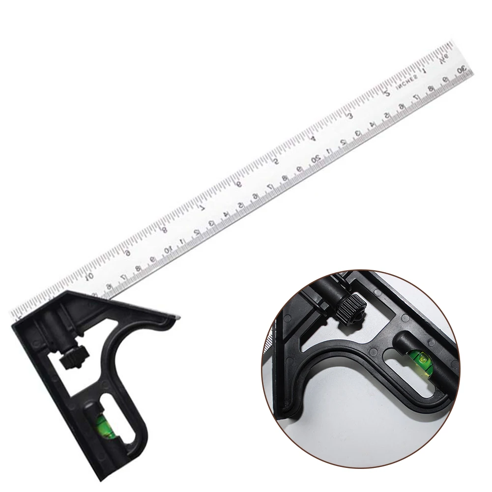 12inch Adjustable Combination Square/Right Angle Ruler 45 / 90 Degree ...