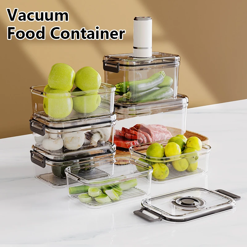 Vacuum Food Storage Box Fresh-Keeping Sealing Box Transparent Storage ...