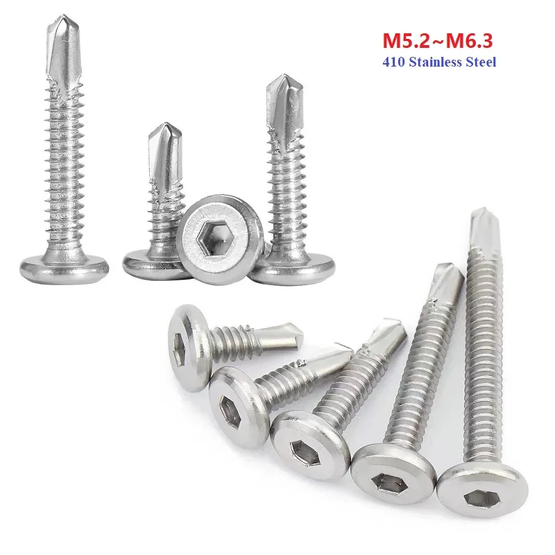 Hex Socket Self Tapping Screws M5.2 M6.3 410 Stainless Steel Sheet ...